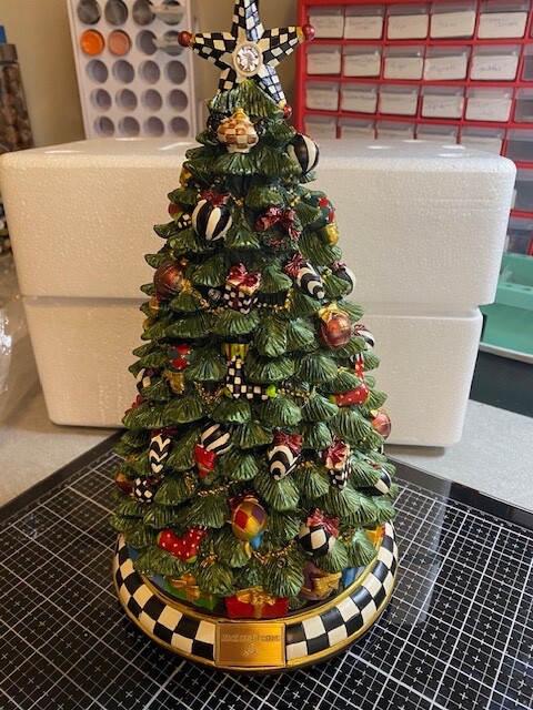 Mackenzie-Childs Christmas Carol Tree 8" wide, 14" tall | eBay