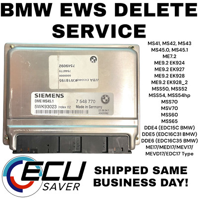 🔥BMW DME EWS Delete Service🔥 MS41 MS42 MS43 MS45 MSS52 MSS54 ME7 M50 ...