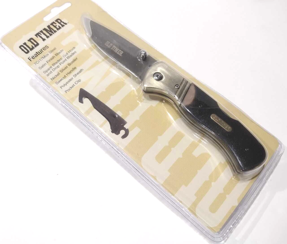 Schrade Old Timer Switch A Blade Drop Point Guthook Lockback Pocket ...