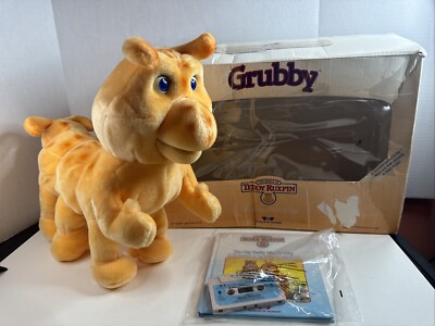 Vintage 1985 Grubby Worlds of Wonder Teddy Ruxpin W/ Book, Tape & Box ...