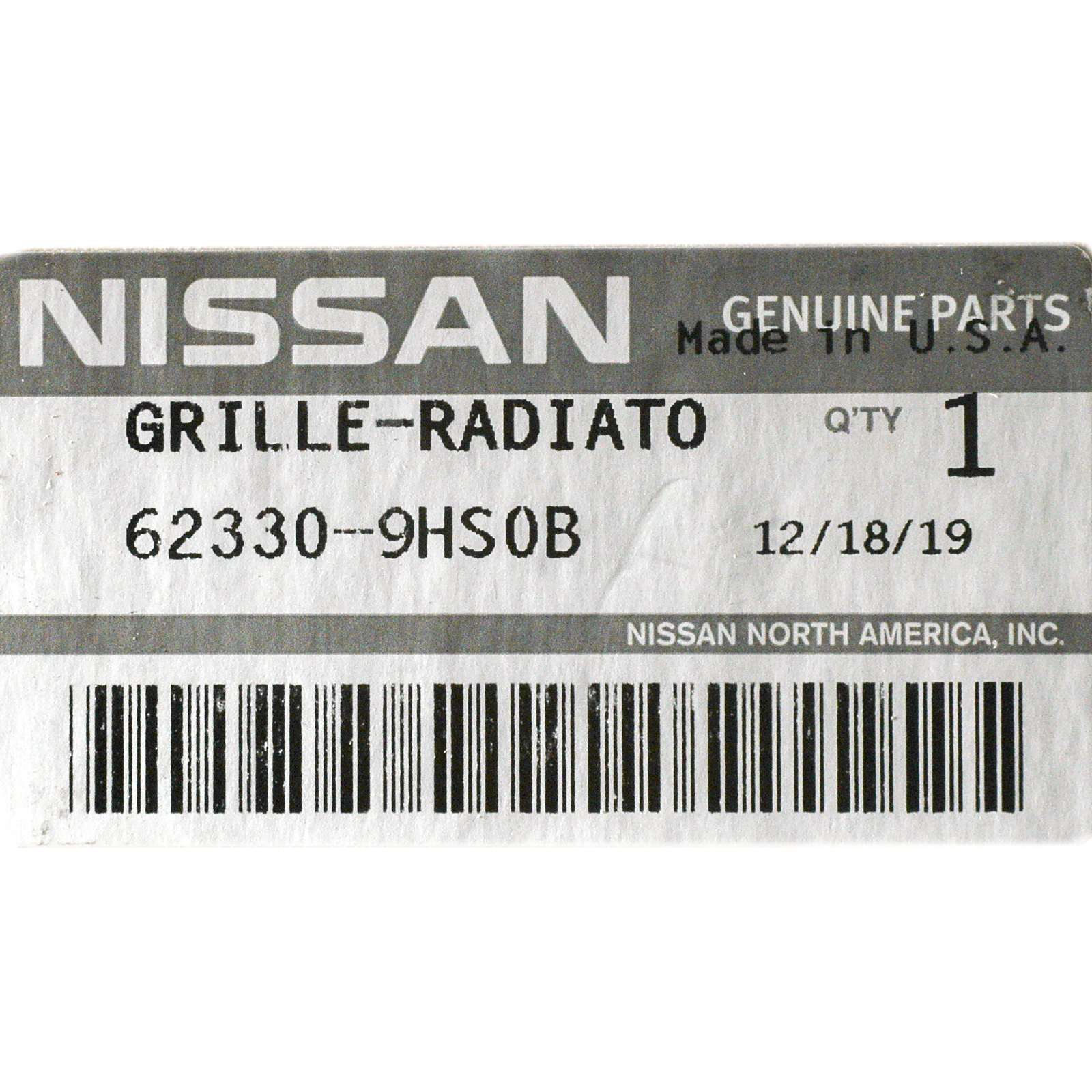 OEM 2018 Nissan Altima Lower Radiator Grille Air Intake Vent NEW 62330 ...