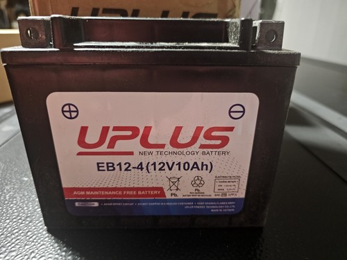 UPLUS EB12-4 12V 10Ah AGM Maintenance-Free Motorcycle Battery for ...