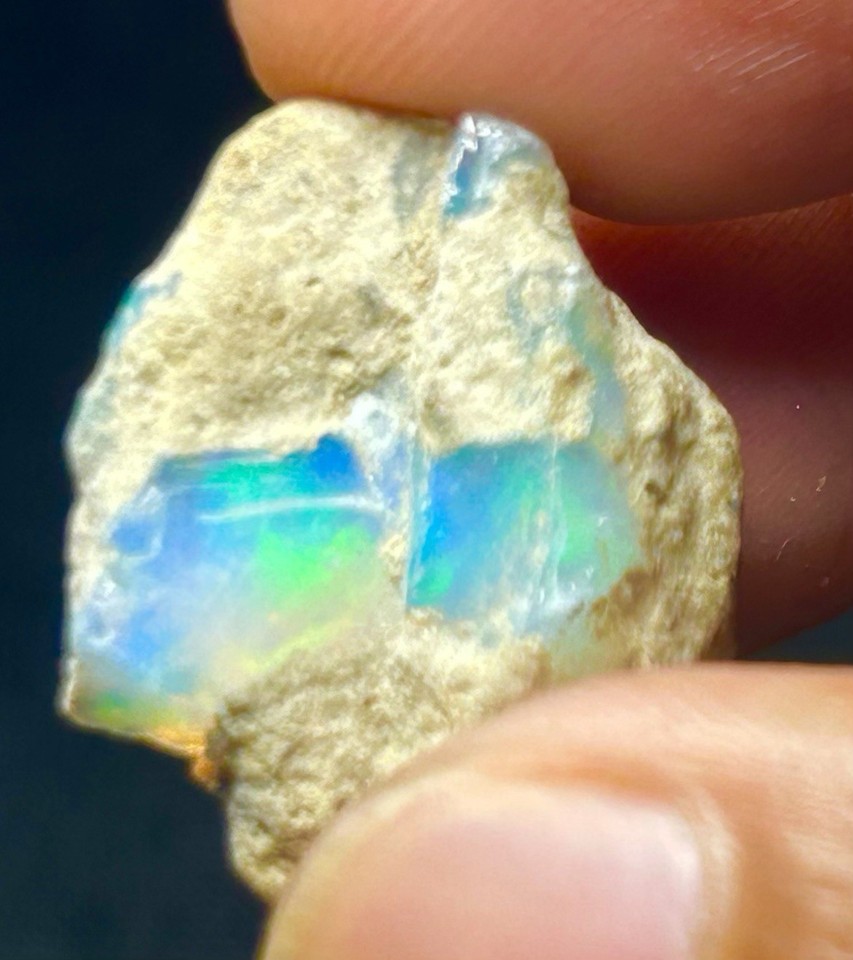 Natural Dry Ethiopian Opal Rough 5.20 Carat Cut Grade Multi Fire Opal ...