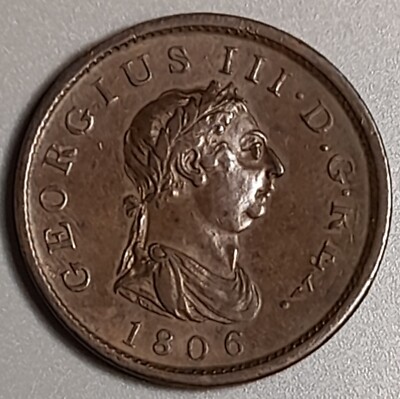 1806 George III One Penny Copper Coin-Excellent Condition-Collectable ...