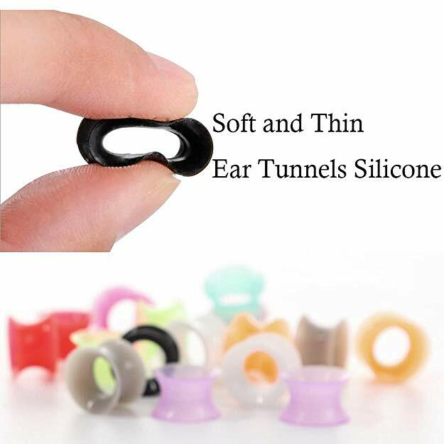 9 Pairs Soft Silicone Ear Gauges Flesh Tunnels Plugs Double Flare ...