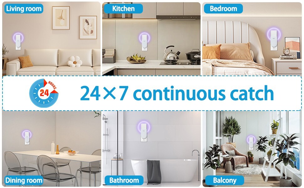 Flying Insect Trap Mosquito Catcher Killer UV Night Light Lamp Plug In ...