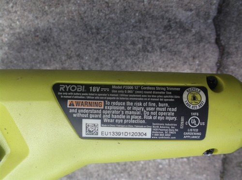 Ryobi P2006 18 Volt String Trimmer/Edger bare tool only eu13391d120304 ...
