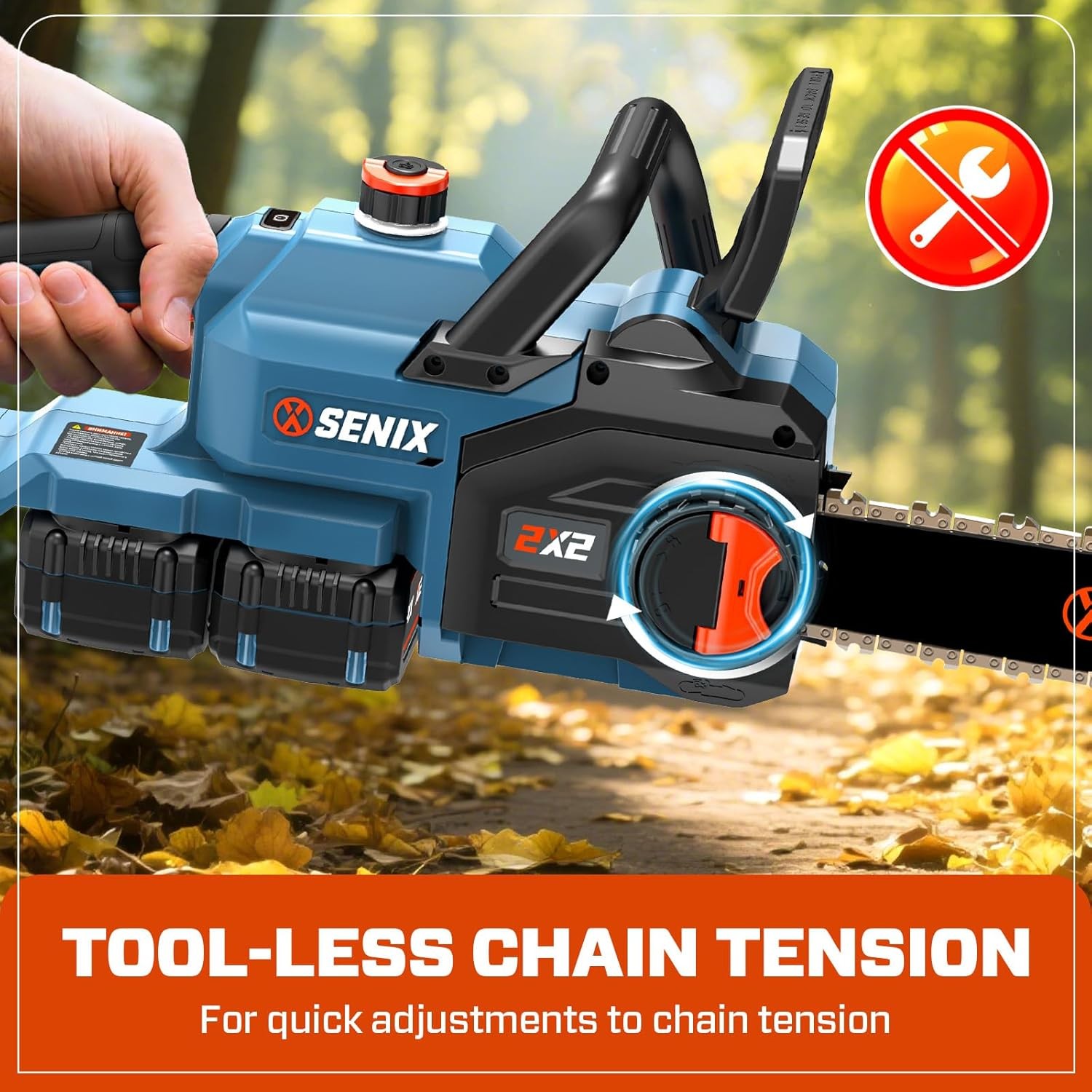 SENIX 40V 14" Electric Chainsaw, Cordless Battery Powered Chainsaw ...