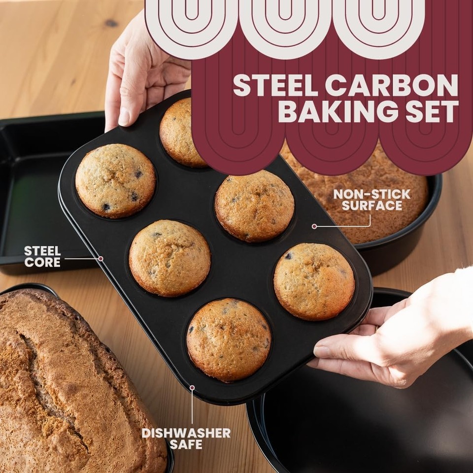 5-piece Baking Set - Versatile and Oven Safe Bakeware Set - Durable ...