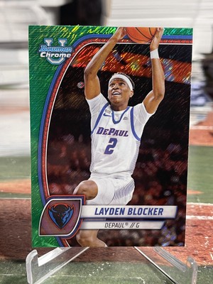 2024-25 Bowman Chrome University #95 Layden Blocker Green Wave ...