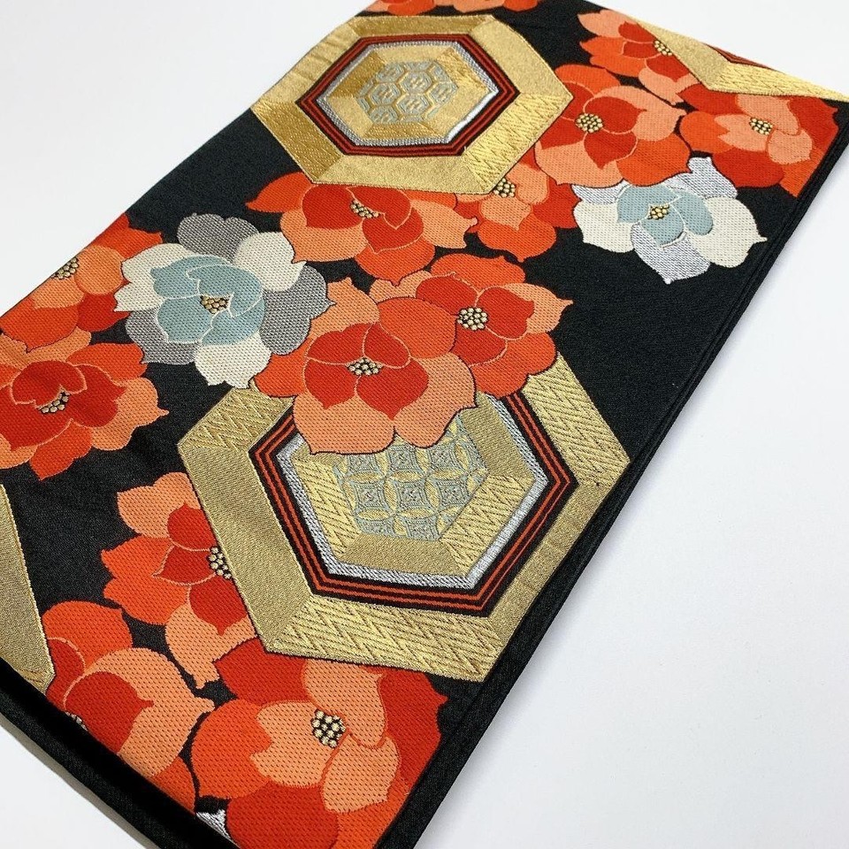 2762# Japanese Vintage Fukuro Obi Belt Kimono Fabric Silk Traditional ...