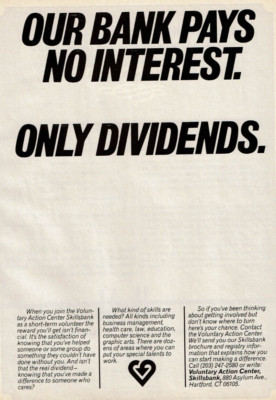 1985 Vintage Print Ad Our Bank Pays No Interest Only Dividends ...