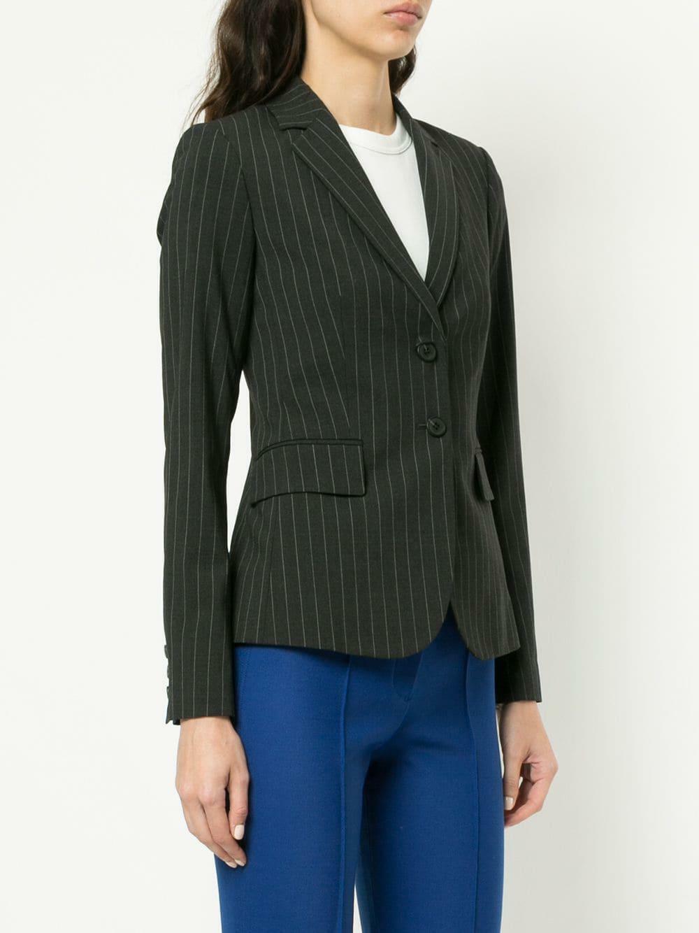 NWT Theory Carissa Classic Suit Pinstripe Jacket Blazer, Charcoal Size ...