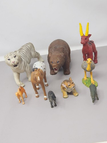 Vintage Wild Animal Figurines 9 Collectible Toys Plastic Safari Zoo ...