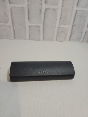 Prada Saffiano Black Eyeglasses Rectangular Small Hard Case Magnetic ...