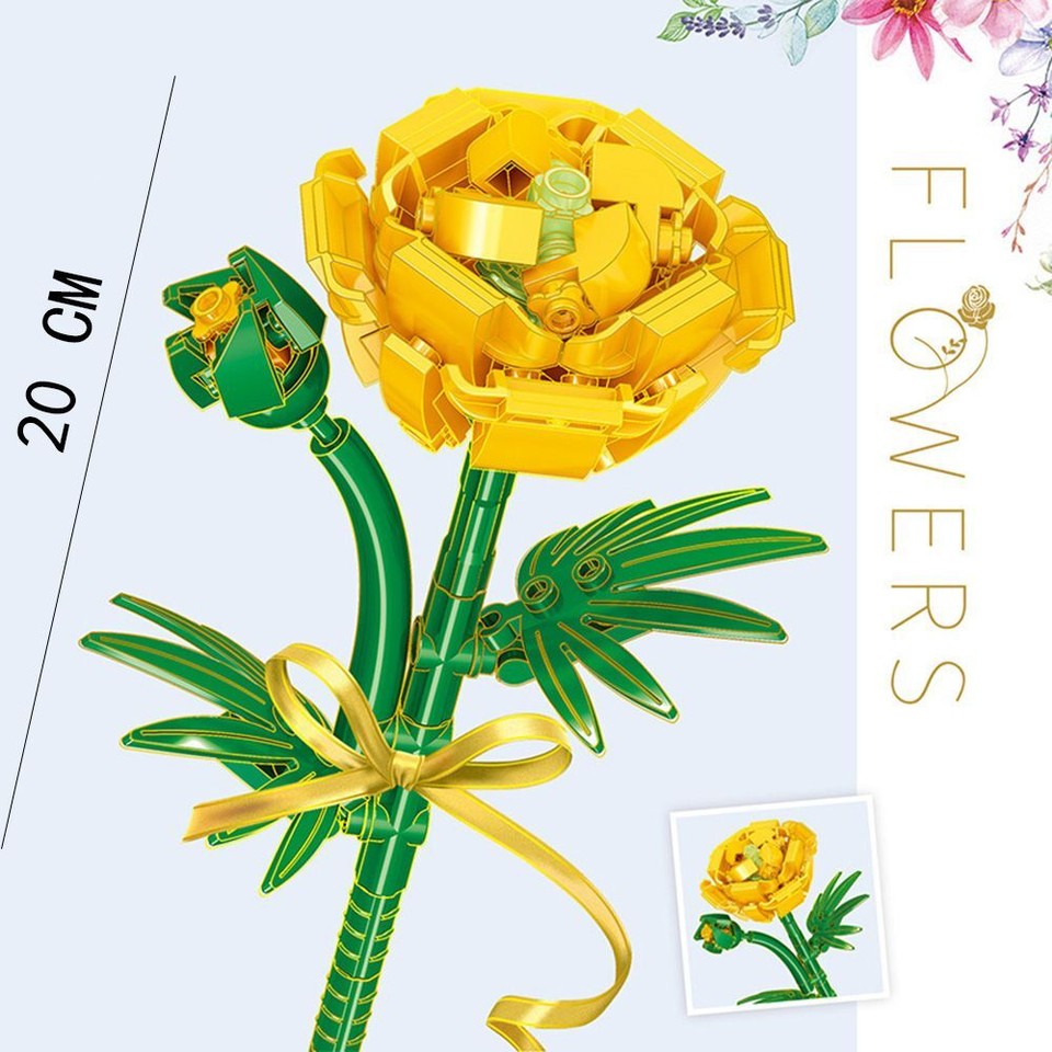 Net Red Eternal Rose Flower Toy Flower Bouquet Building Blocks Flower ...