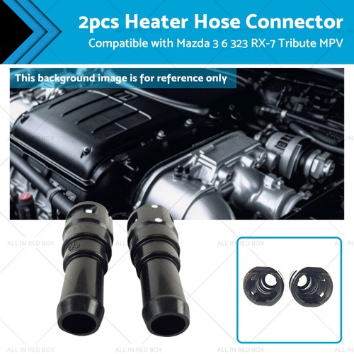 2x Heater Hose Connector B45561240A Suitable for Mazda 3 6 323 RX-7 ...