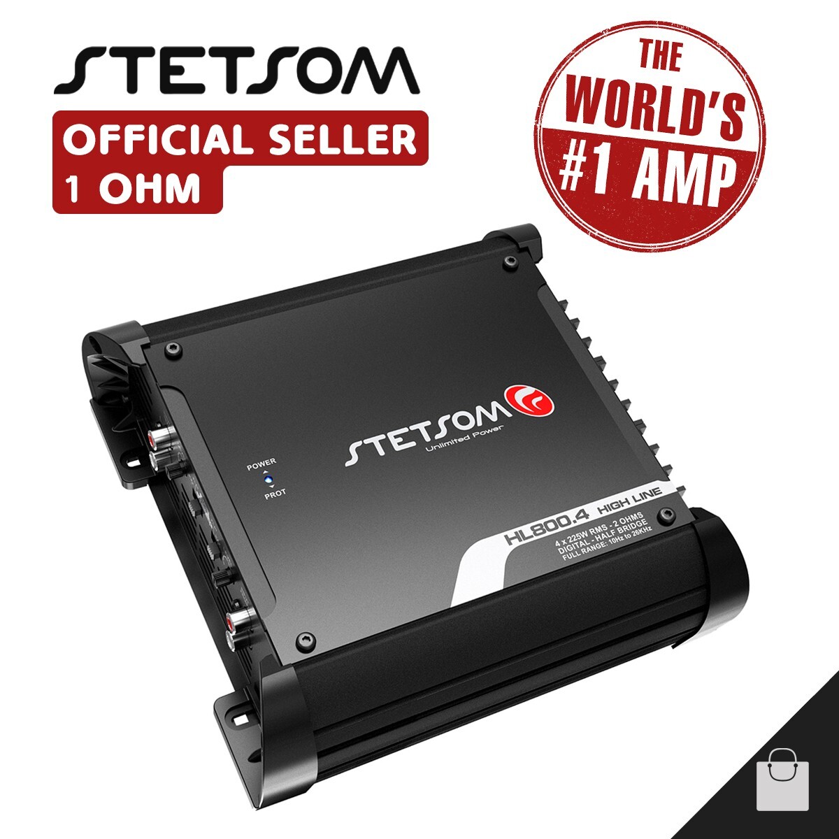 Stetsom HL 800 1 Ohm Amplifier 800.4 Amp 4 Channel Compact Car 3-5 Day ...