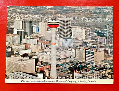 Vintage Early 1970s Postcard~ HUSKY/CALGARY TOWER & DOWNTOWN ~ALBERTA ...