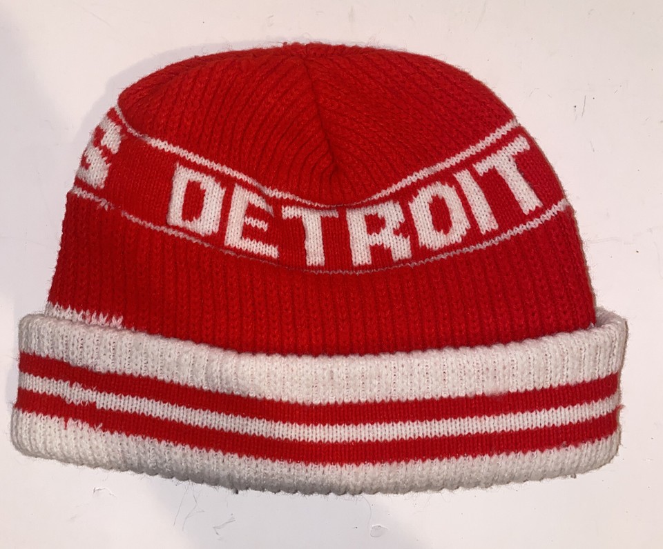 Detroit Red Wings Beanie Hat Cap Red WhitStriped One Size NHL Hockey | eBay