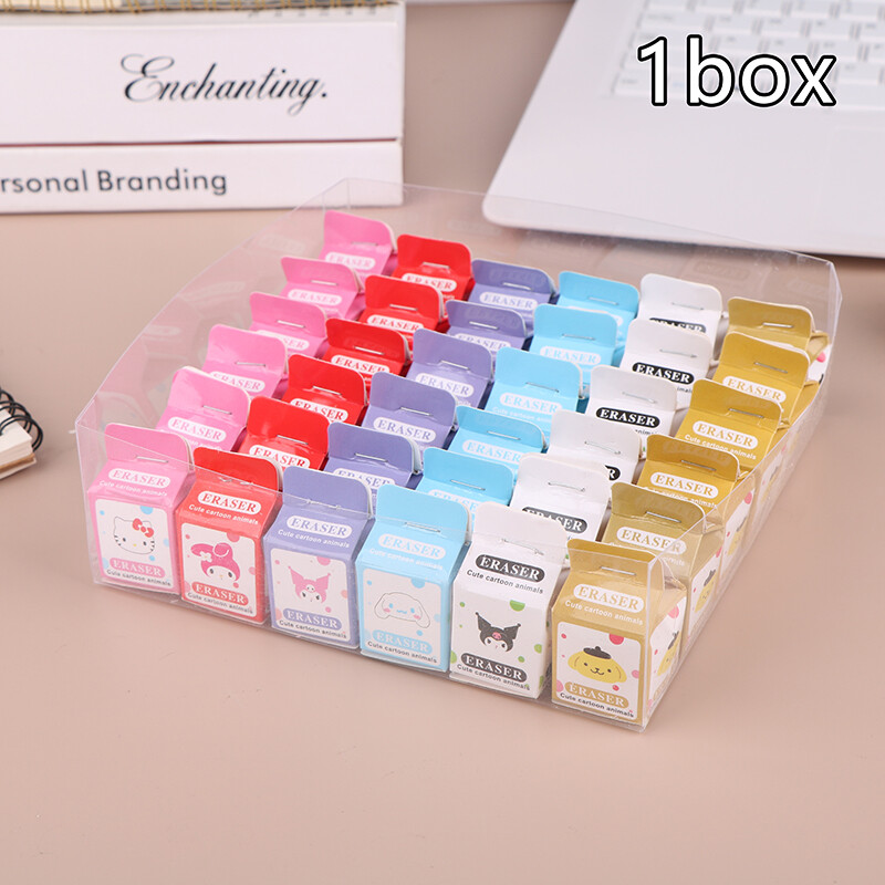 1box Creative Cute Cartoon Eraser Cartoon Student Erasers School ...