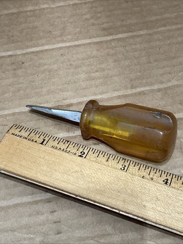 Unbranded Flat/Slotted Tip Stubby Screwdriver 3-3/4” Long ! See Photos ...