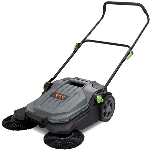 VEVOR Walk-behind Hand Push Floor Sweeper, 25.6" Sweeping Width Floor ...