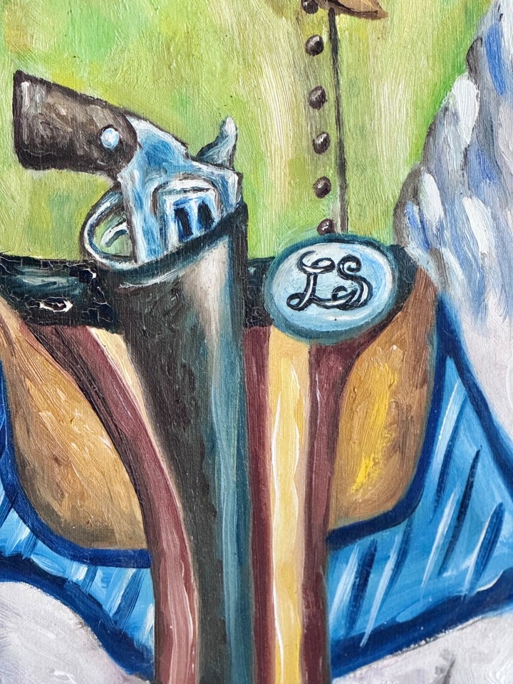 Original Art-Canvas Painting Zoro/Lone Ranger Style Signed Boeneker VTG ...