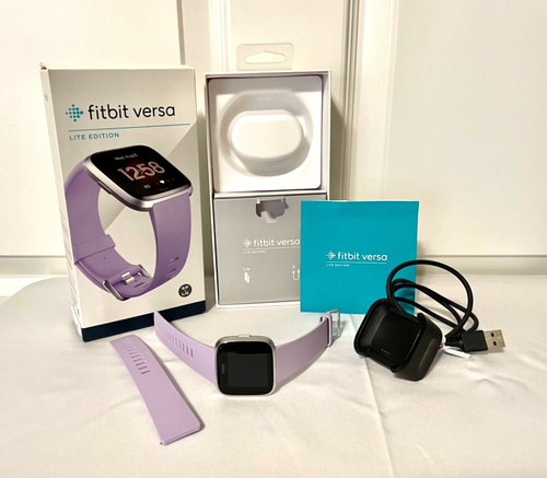 Fitbit Versa Lite Edition SmartWatch with Small & Large Bands Lilac ...