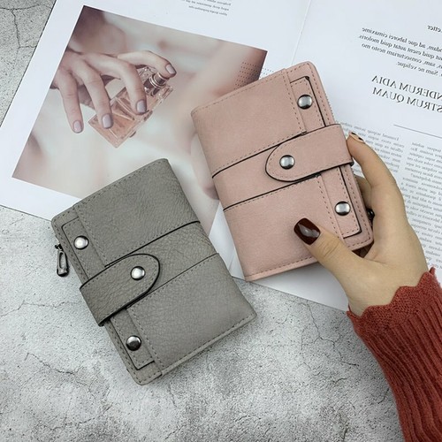 Womens Small Wallet Leather Clutch Credit Card Holder Coins Front ...