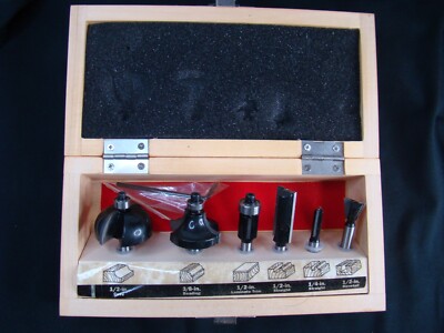 Sears Craftsman 6 Piece Router Bit Set in Wood Box Vintage woodworking ...