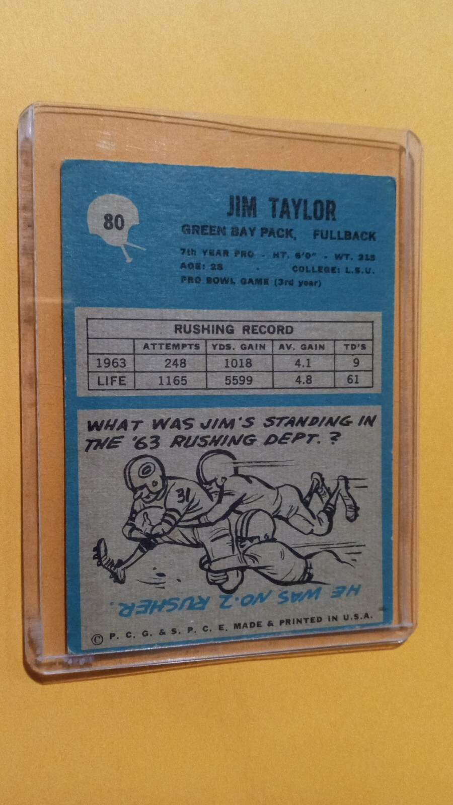 JIM TAYLOR Green Bay PACKERS 1964 #80 | eBay