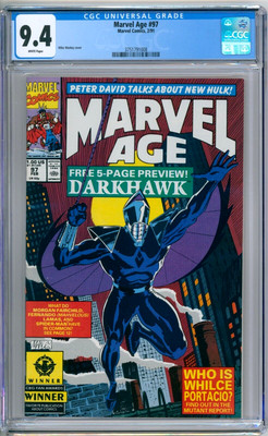 Marvel Age 97 CGC Graded 9.4 NM 1st Darkhawk Marvel Comics | eBay