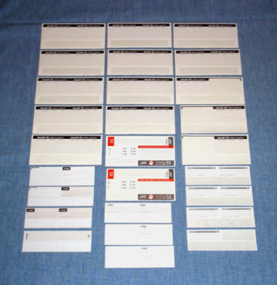Vintage Blank VHS Labels -Mixed Lot- JVC, Maxell, Sony & TDK Video Tape ...