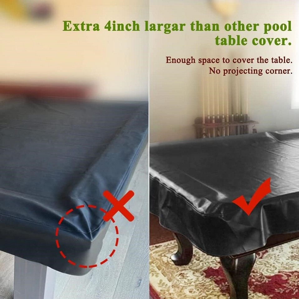 Heavy Duty Leatherette Billiard Table Cover Waterproof for Pool Table ...