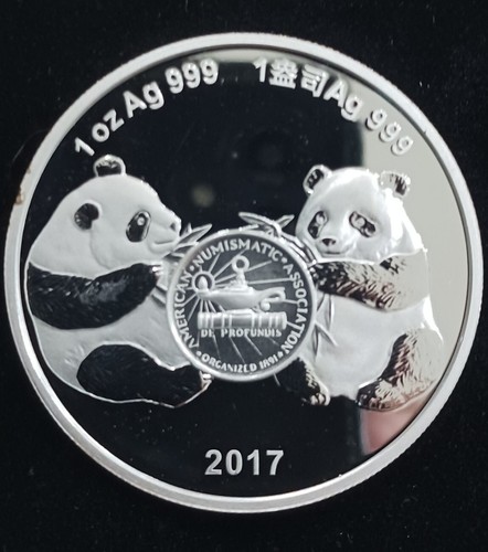 2017 Chinese Silver Proof Panda Medal ANA WORLD'S FAIR OF MONEY DENVER ...