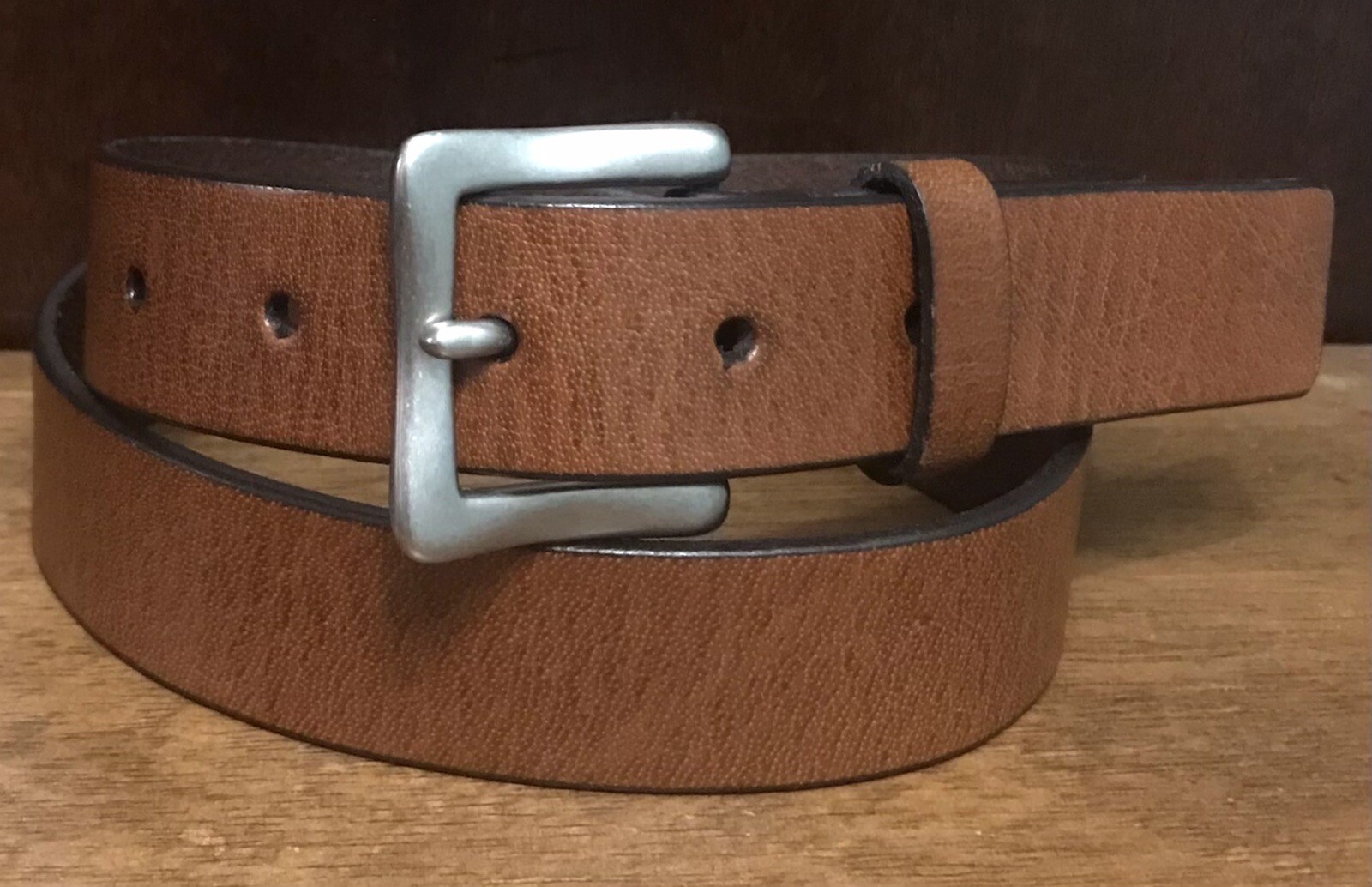 DOCKERS Brown Genuine Leather Womens Belt Sz M-Medium 1-1/8" Wd Casual ...