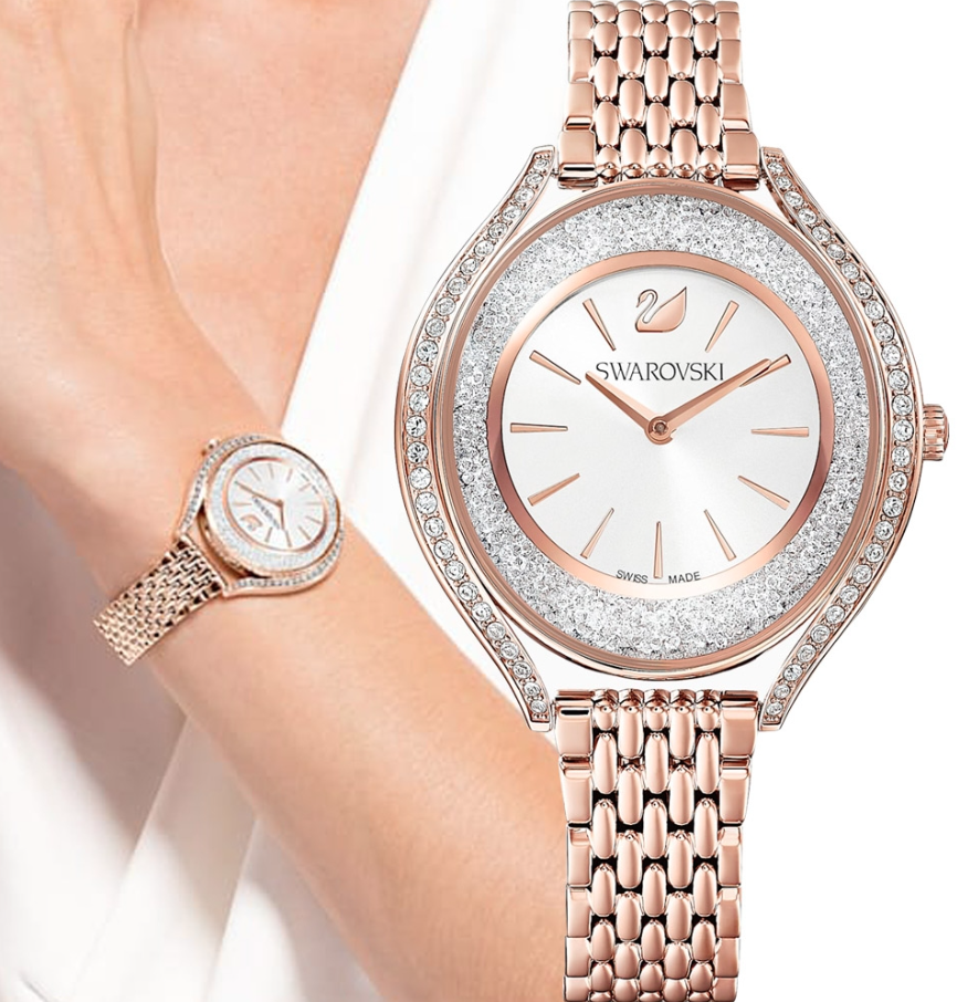 Swarovski Crystalline Aura watch Swiss Made Rose gold-tone finish ...