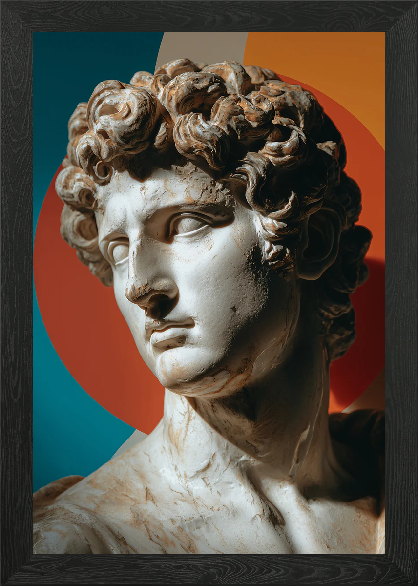 Classical Bust with Modern Backgrou Framed Wall Art Poster Canvas Print ...