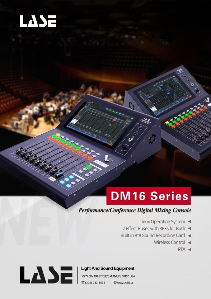 LASE DM16 PRO Multi-Functional Digital Mixing Console W/ 8 Effects 8 ...