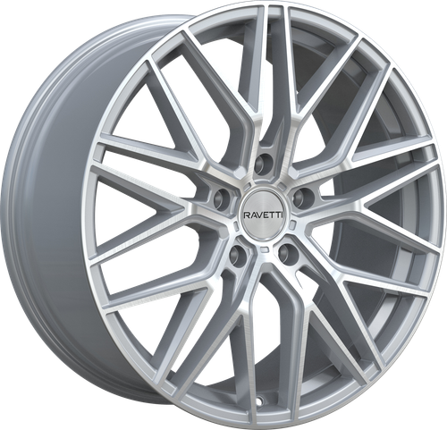 (Set-4) Ravetti M16 22x9 5x114.3/5x4.5 40mm Silver Brushed Wheels Rims ...