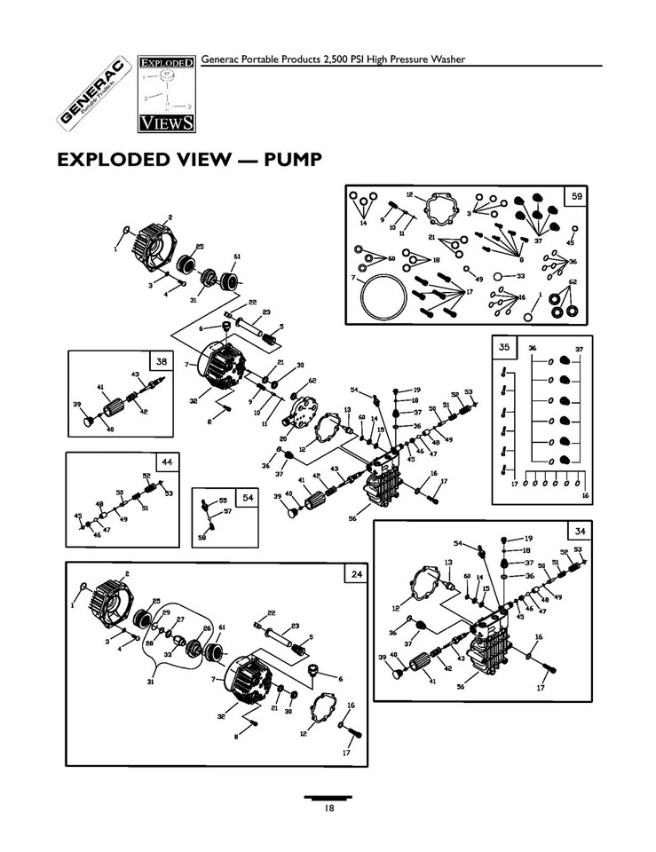 Owners Manual & Parts List for Generic 2500 PSI Pressure Washer - Model ...