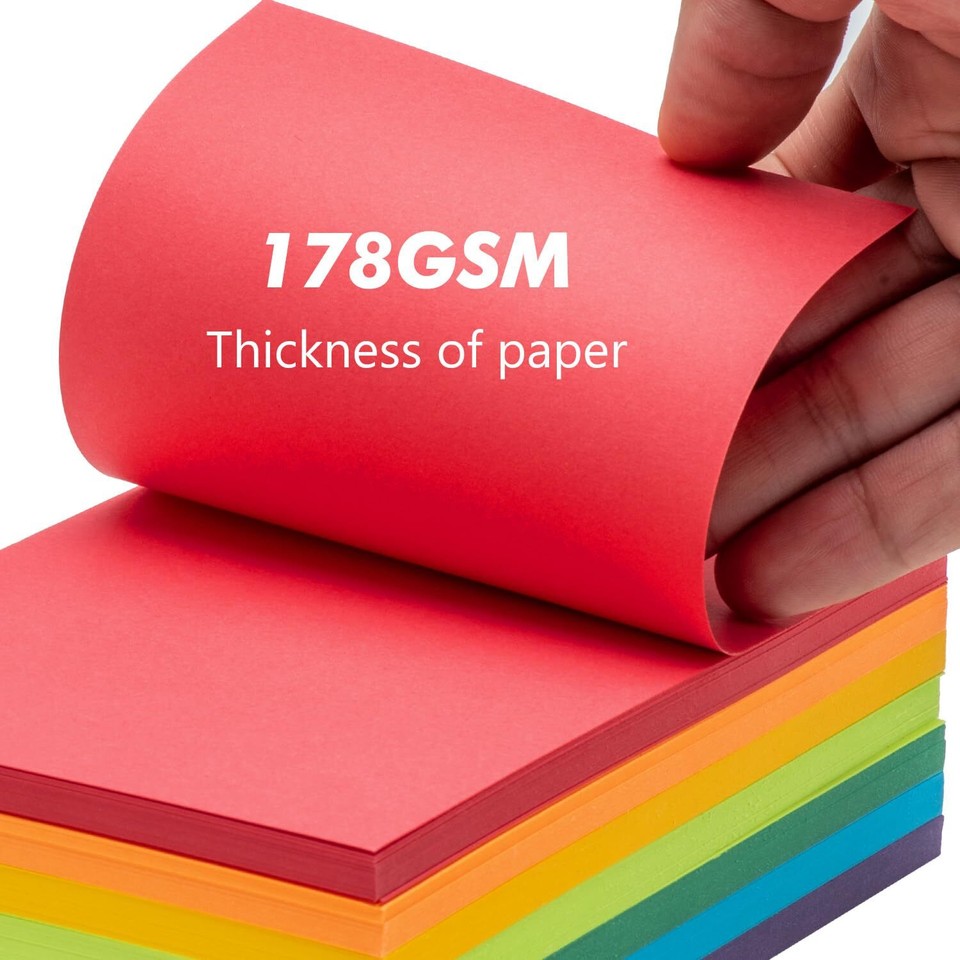 210-Count 4x6 inch Rainbow Colored Heavyweight Index Cards 7 Colors Set ...