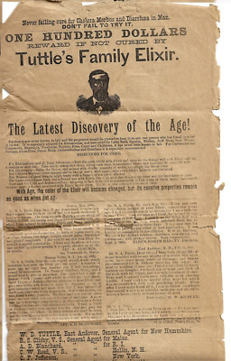 Tuttle's Family Elixir Cure All Medical Quackery 4pg News Paper ...