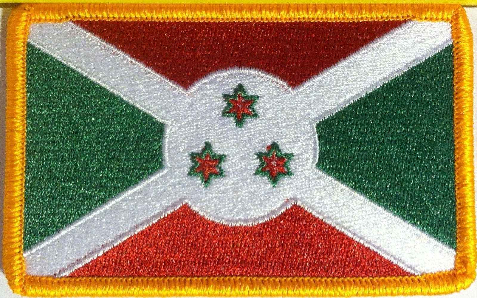 BURUNDI Flag Patch W/ VELCRO® Brand Fastener Military Gold Emblem | eBay