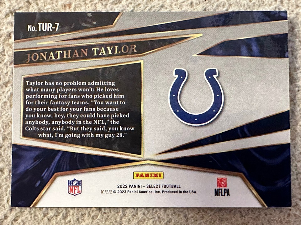 2022 Select Jonathan Taylor Turbo Charged #TUR-7 | eBay