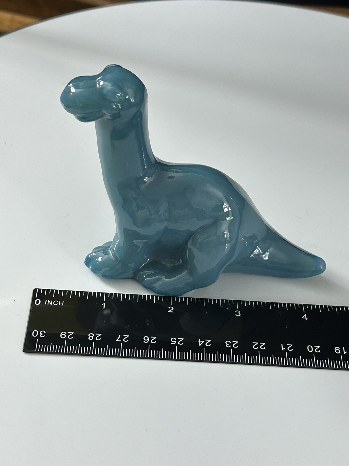 FENTON Made By Mosser DINOSAUR Glass Figurine *NEW* Georgia Blue | eBay