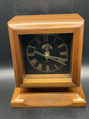 Vtg University of Iowa Hawkeyes Wooden Amana Furniture Shop Desk Clock ...