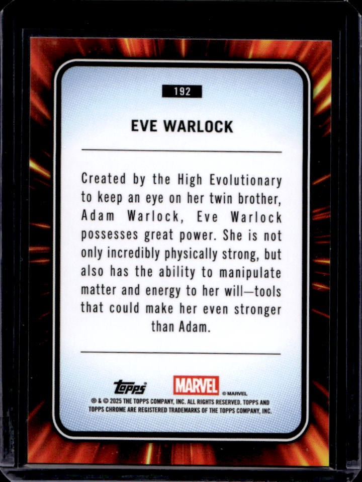 2025 Topps Chrome Marvel Eve Warlock Blue Refractor #/299 | eBay