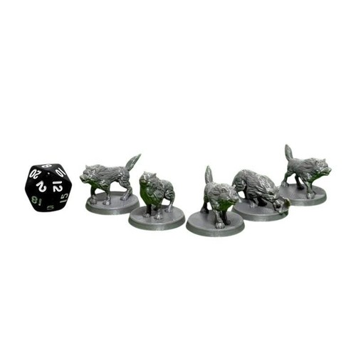 Wolf Pack (Set of 5), PLA Dungeons and Dragons DnD Miniatures D&D Mini ...